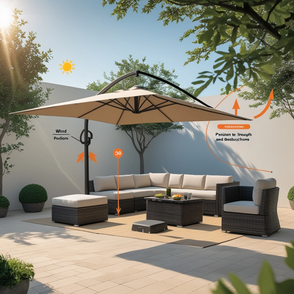 Comment installer un parasol cantilever pour votre patio - Blog | Aosom.fr